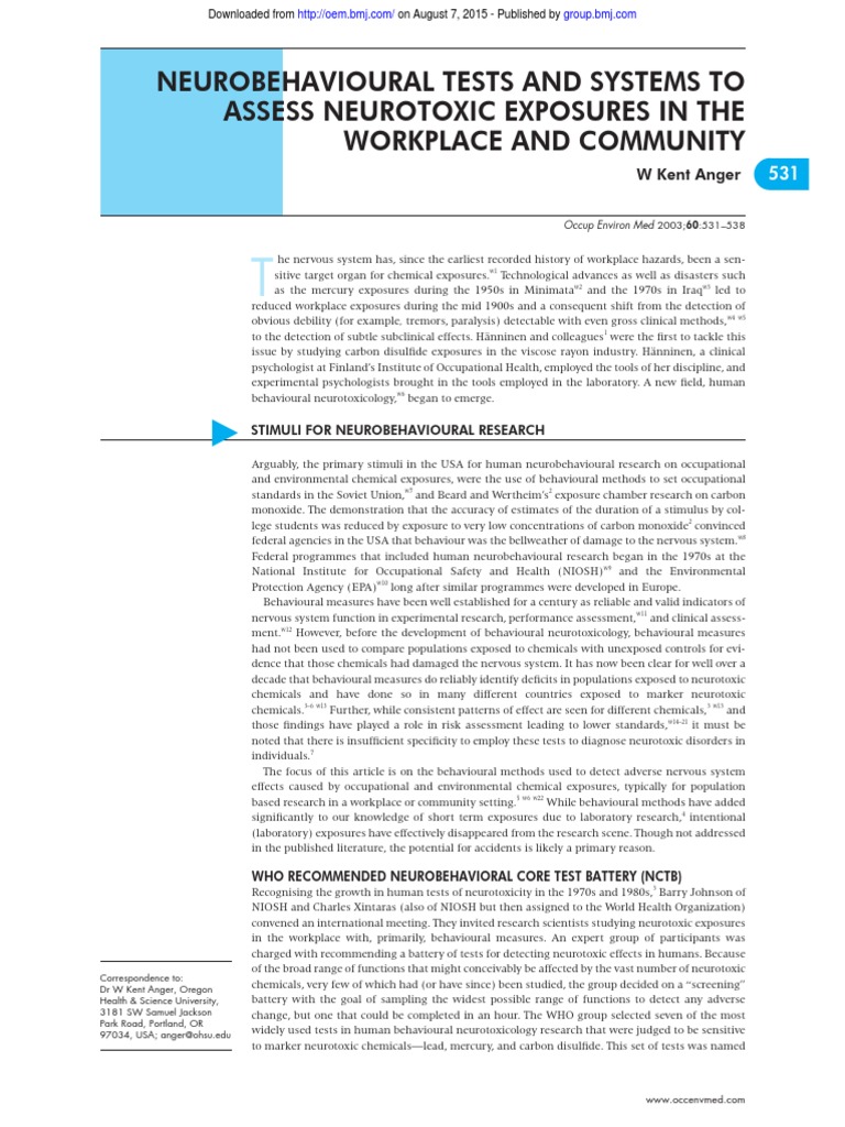 Neurobehavioural Tests and Systems | PDF | Statistical Power | Test ...
