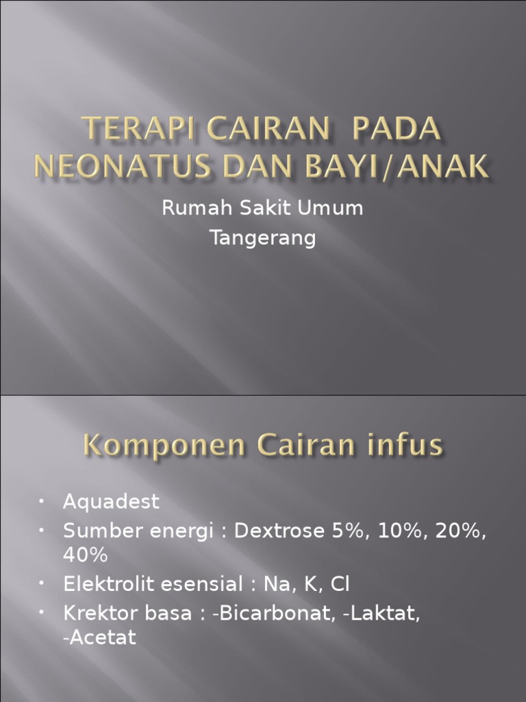 Panduan Cairan Infus untuk Neonatus | PDF