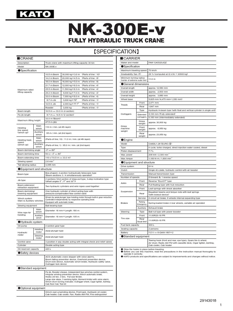C03091 - NK 300E V (E) PDF | PDF | Transmission (Mechanics) | Crane ...