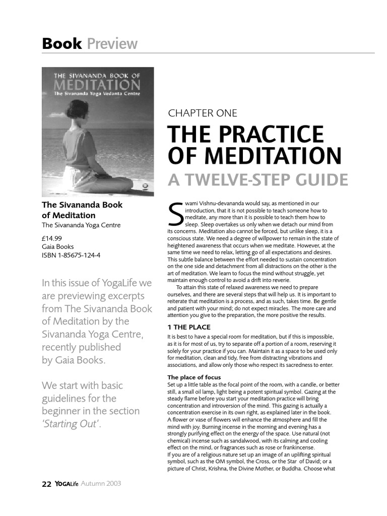Twelve Steps to Meditation Practice | PDF | Yoga | Meditation