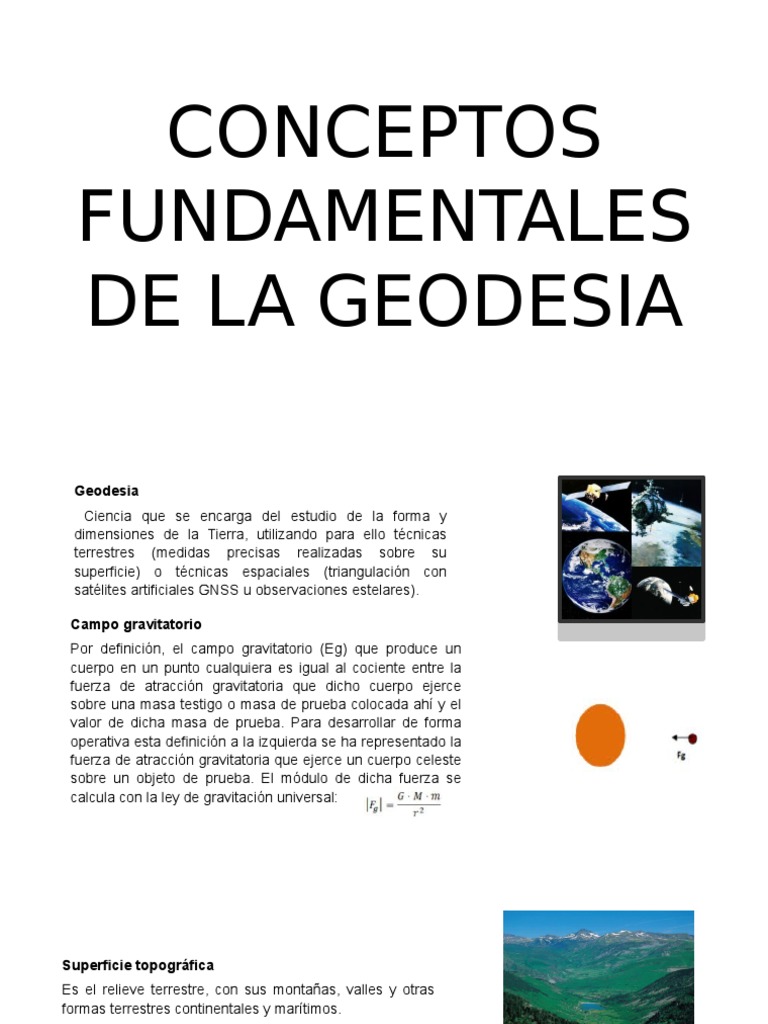 Diapositivas Conceptos de Geodesia | PDF | Geodesia | Sistema coordinado