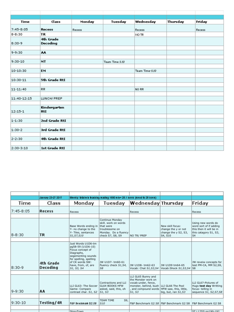 Lesson Plan Snapshot 2016-2017 | Download Free PDF | Phonics | Classroom