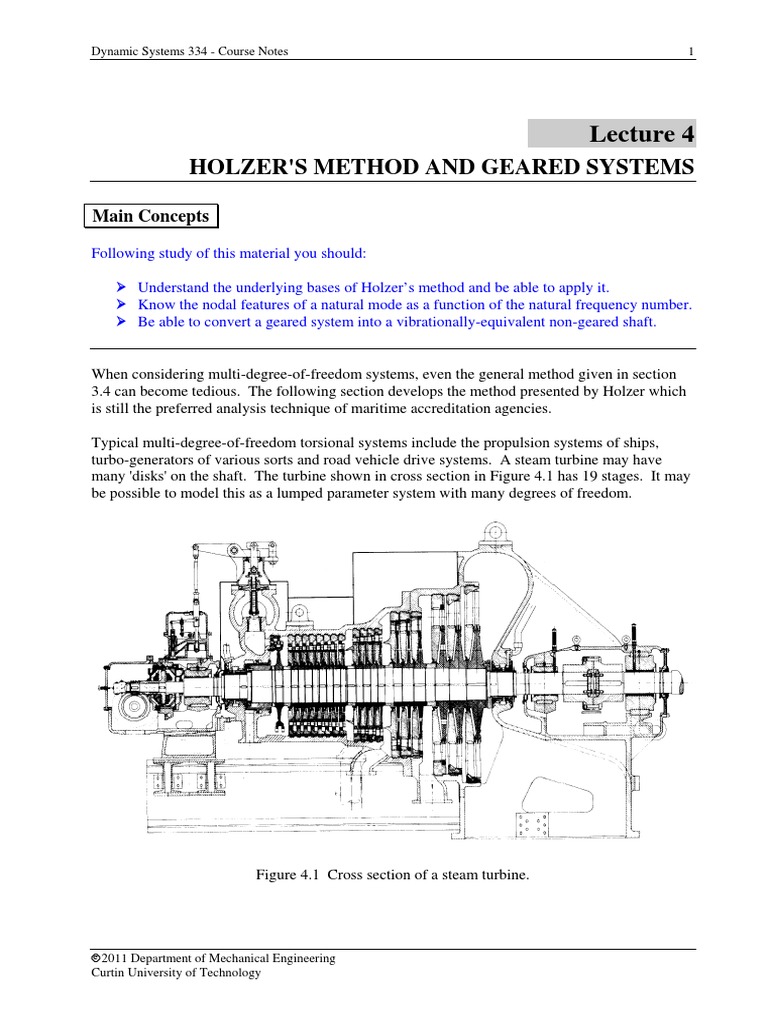 Holzer's Method and Geared Systems | PDF | Torque | Normal Mode