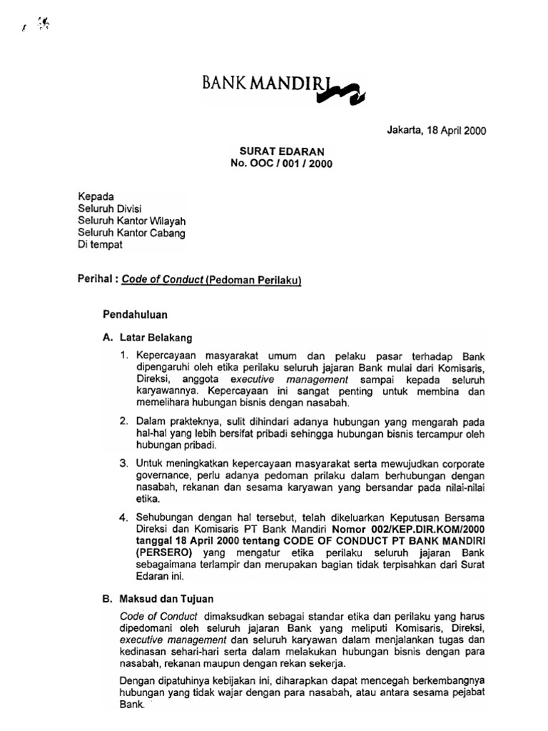 Code of Conduct Pedoman Perilaku | PDF