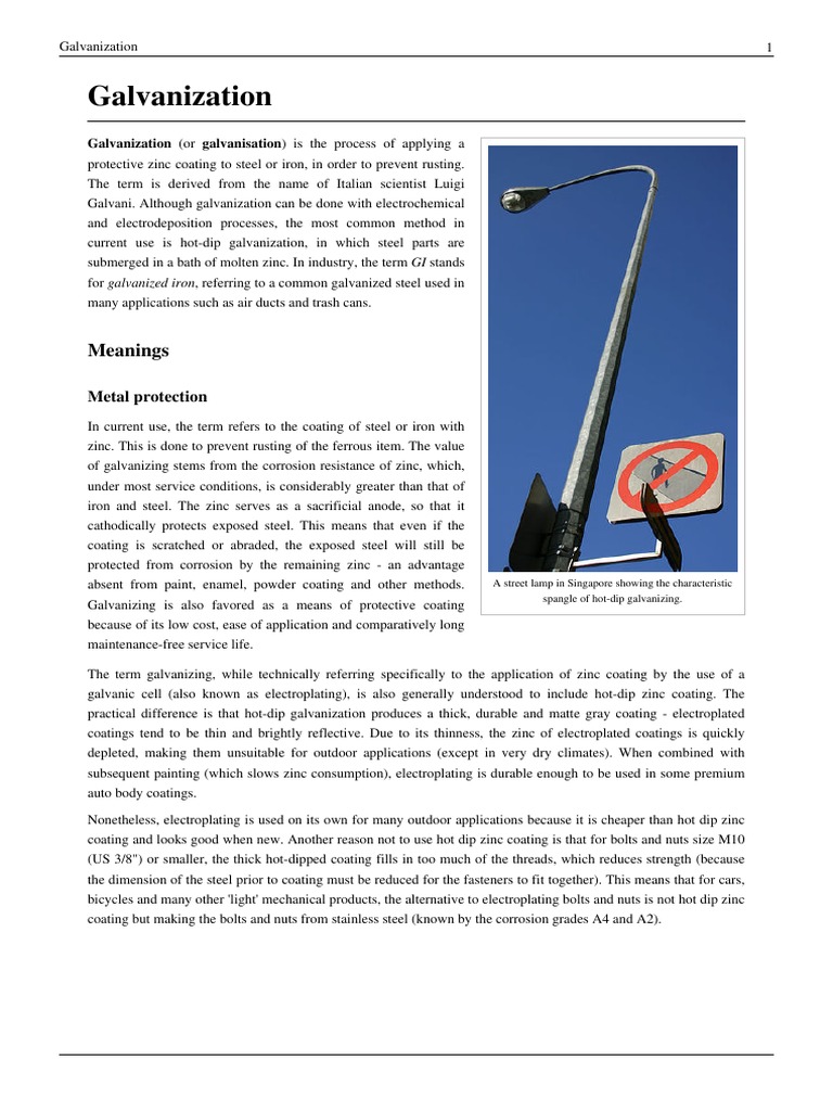 Galvanization PDF | PDF | Galvanization | Industrial Processes