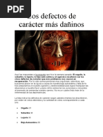 Listado de Defectos de Caracter | PDF | Conceptos psicologicos | Pecado