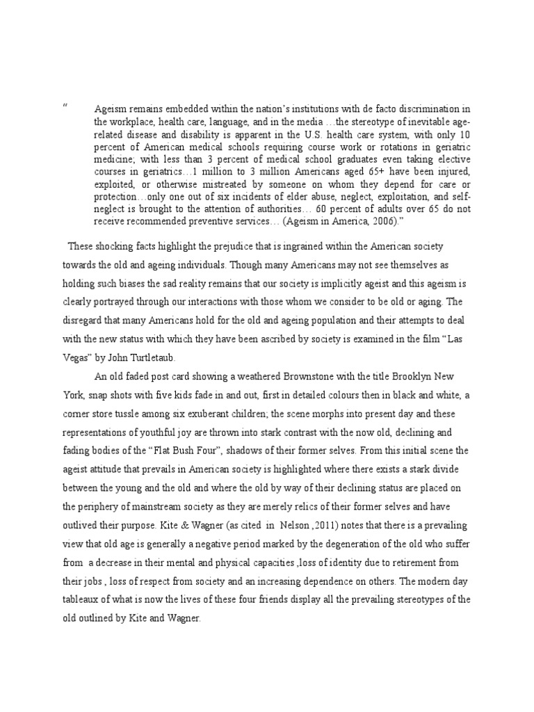 Ageism Essay | PDF | Ageism | Ageing