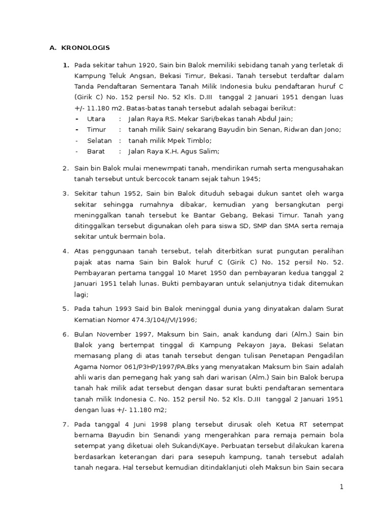 Contoh Kasus Kekuatan - Hukum - Girik - Sebagai - Alat - Bukti | PDF