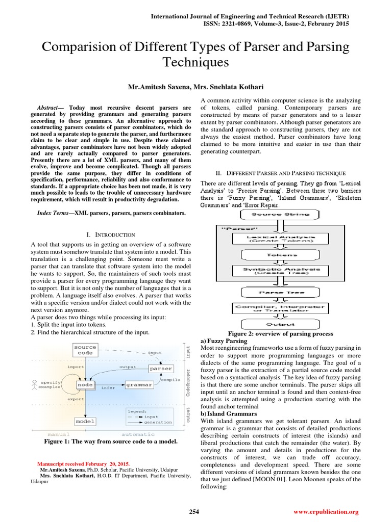Comparision of Different Types of Parser and Parsing Techniques | PDF | Document Object Model ...