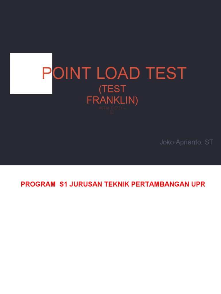 Point Load Test Uts Mekbat | PDF