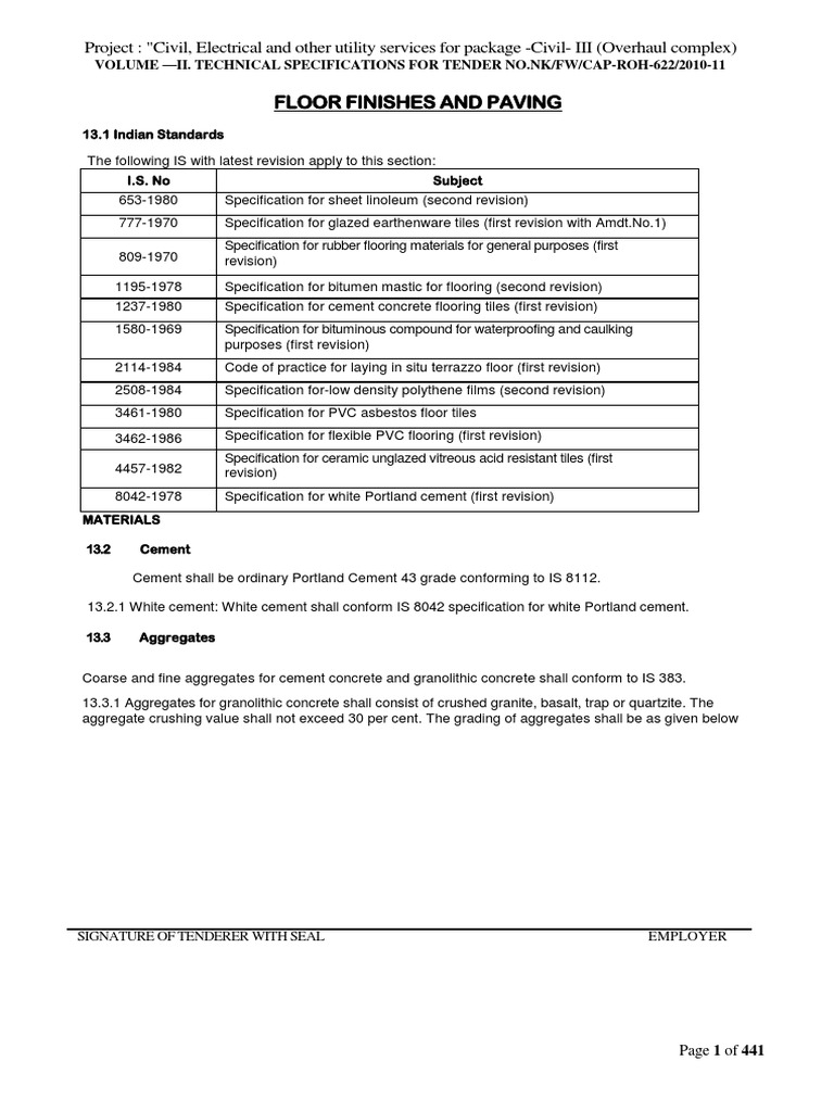 2374 - Technical Specification of Flooring Works PDF | PDF | Tile ...