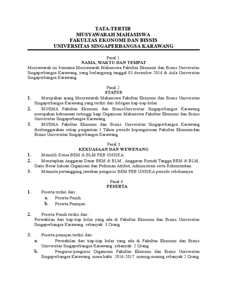 Draf Musma FEB | PDF