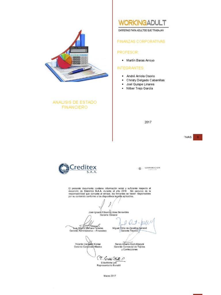 Creditex Saa - Finanzas Corporativas | PDF | Compartir (Finanzas) | Algodón