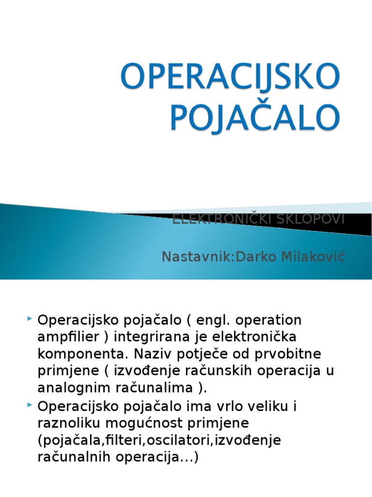 Operacijsko Pojacalo | PDF