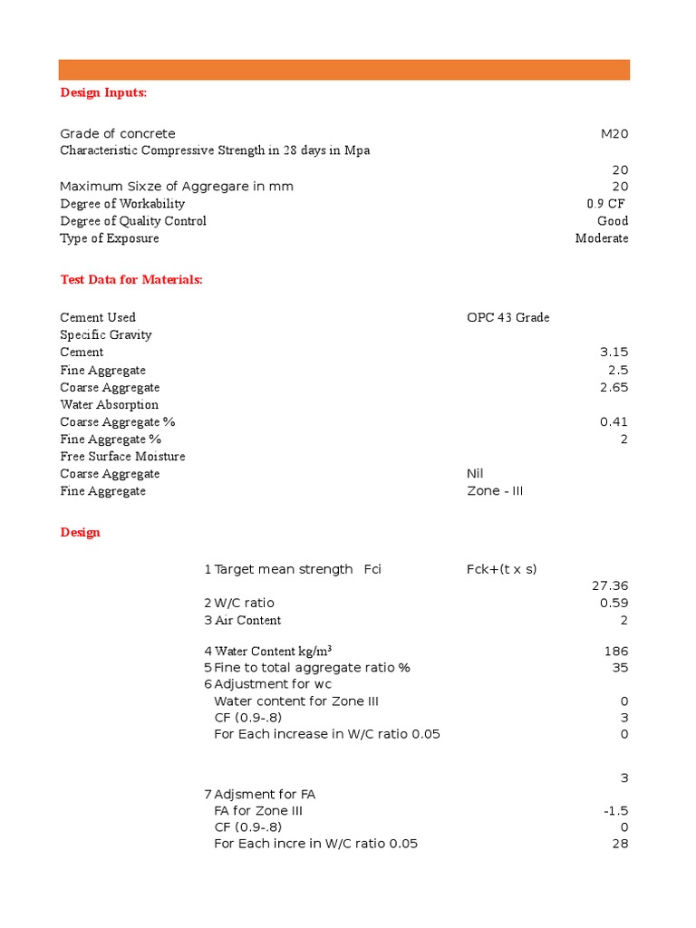 Mix Design | PDF | Construction Aggregate | Concrete