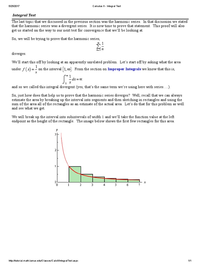Calculus II - Integral Test | PDF