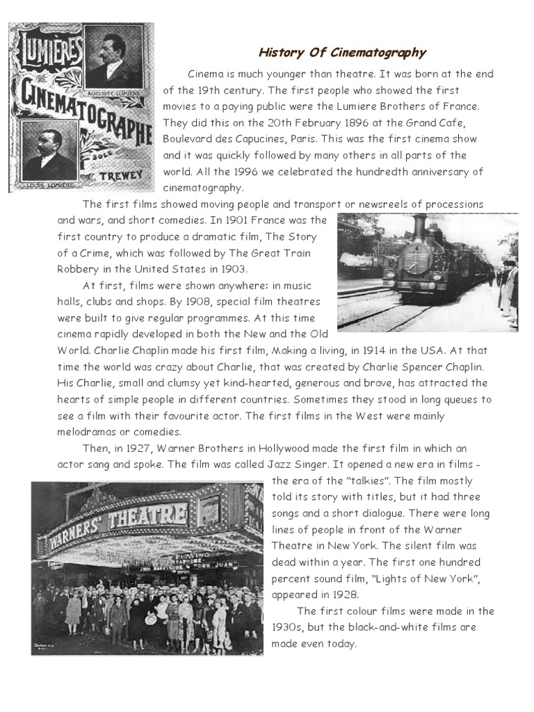 History of Cinematography | PDF | Movie Theater | Entertainment