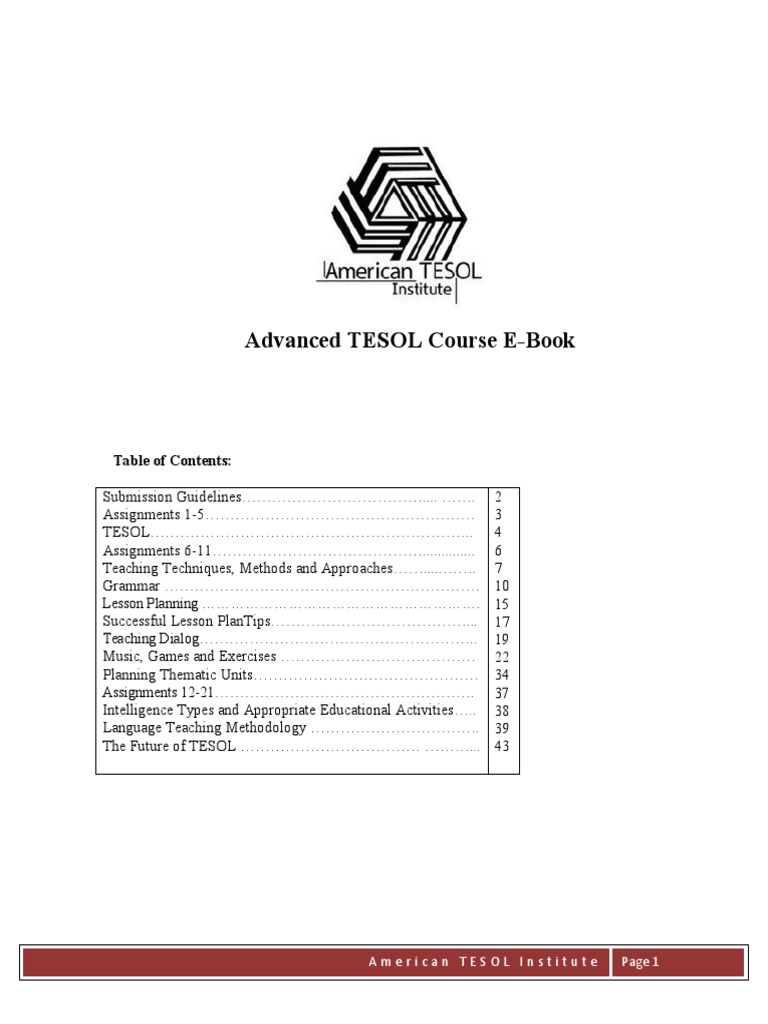 Advanced TESOL E-Book | PDF | Mouth | Second Language