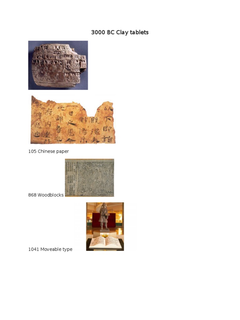 3000 BC Clay Tablets | PDF