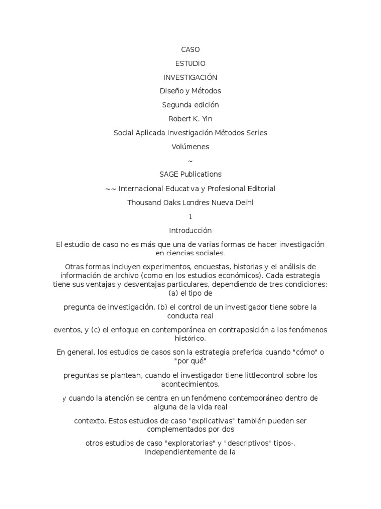 CASO Robert Yin | PDF | Caso de estudio | Teoría