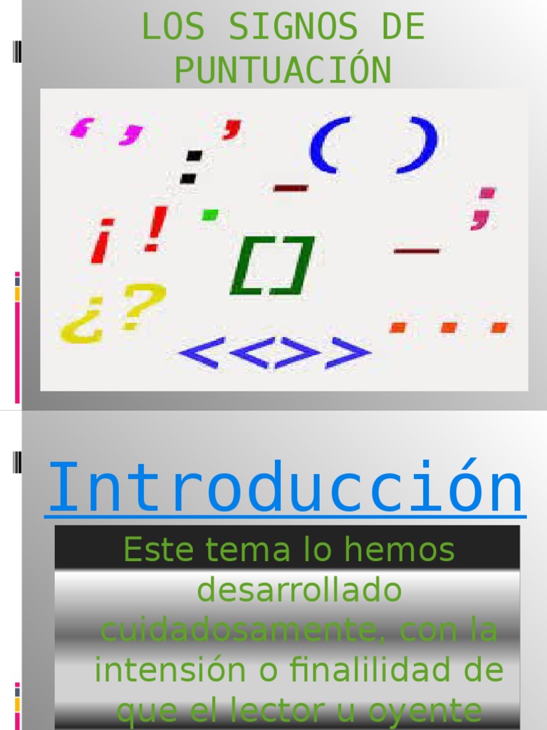 Los Signos de Puntuación Power Point | PDF | Estudios de idiomas ...