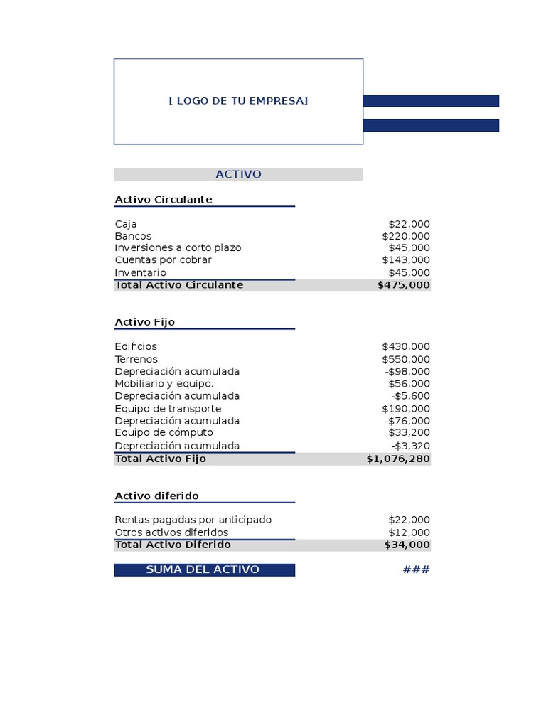 Formato de Balance General | PDF | Dinero | Economía Financiera