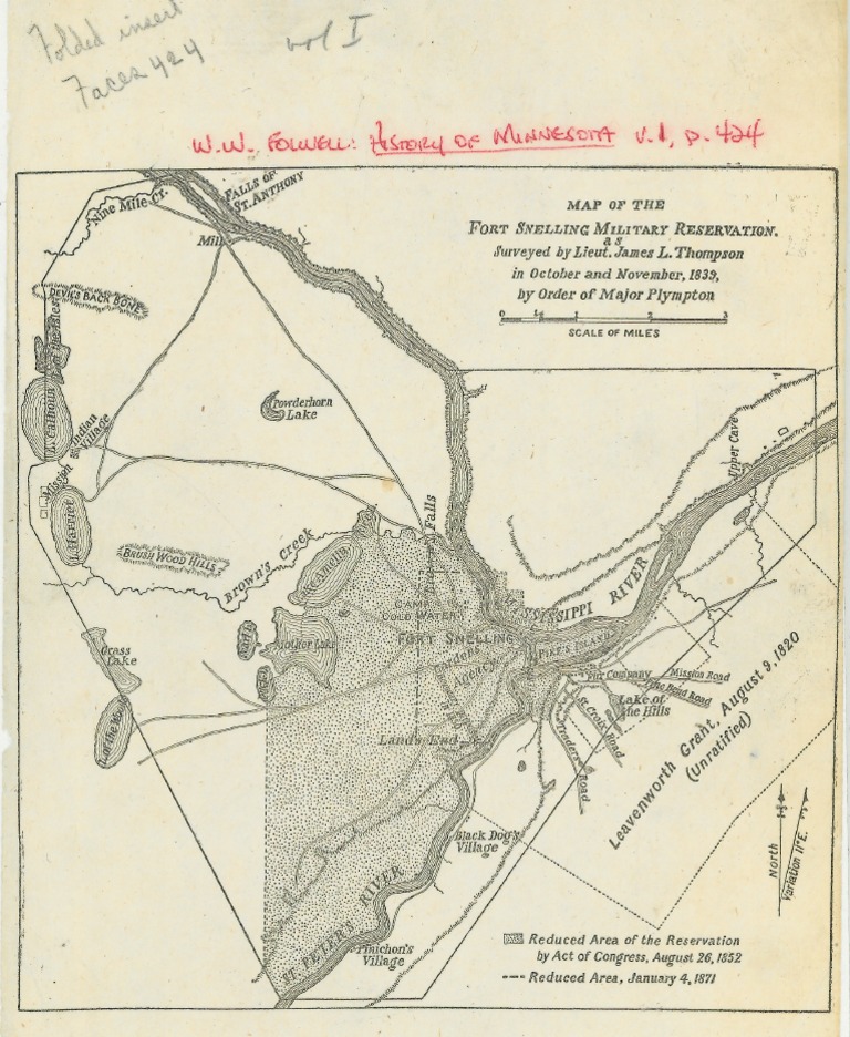 Map of The Fort Snelling Military Reservation, 1839 | PDF