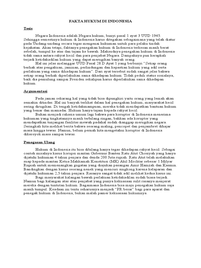 Fakta Hukum Di Indonesia | PDF