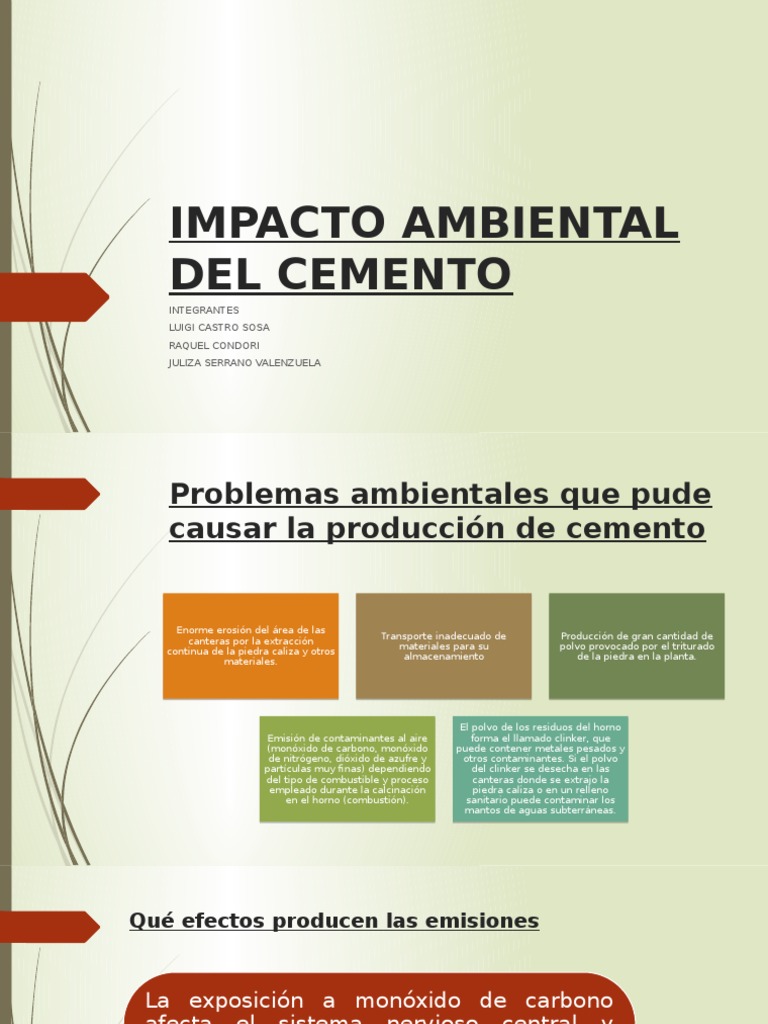 Impacto Ambiental Del Cemento | PDF | Incineración | Contaminación