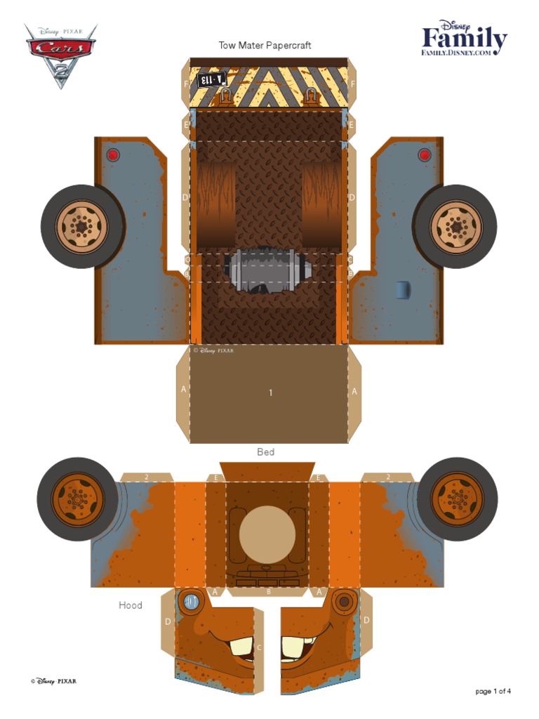 Lightning Mcqueen Papercraft Template