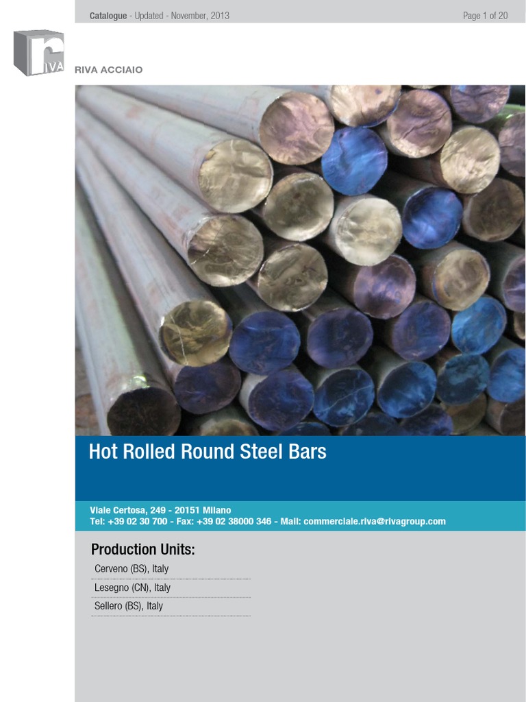 Hot Rolled Round Steel Bars Catalogue | PDF | Steel | Rolling ...