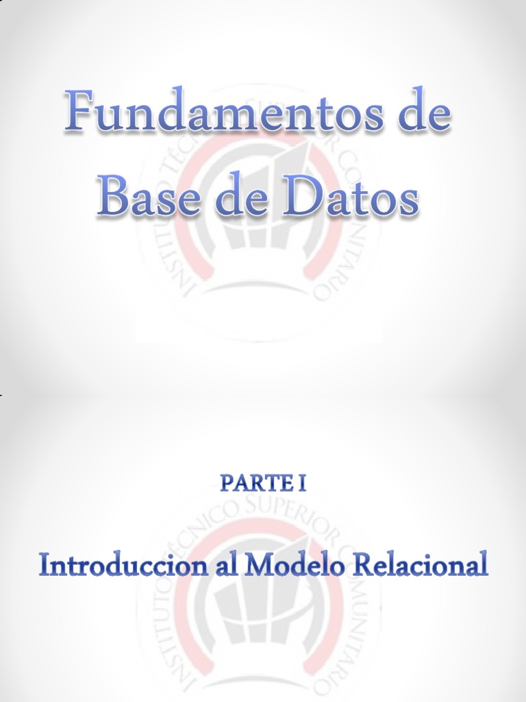 Fundamentos Base de Datos - Parte I | PDF | Base de datos relacional ...