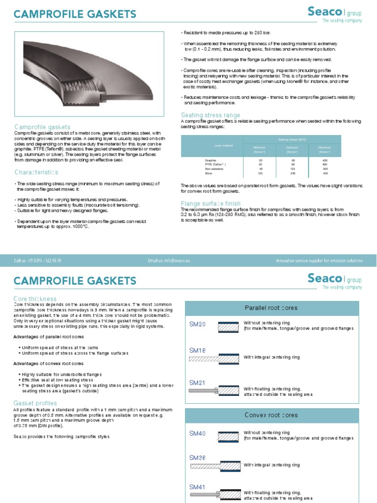 Camprofile Gaskets PDF | PDF | Industries | Chemical Substances