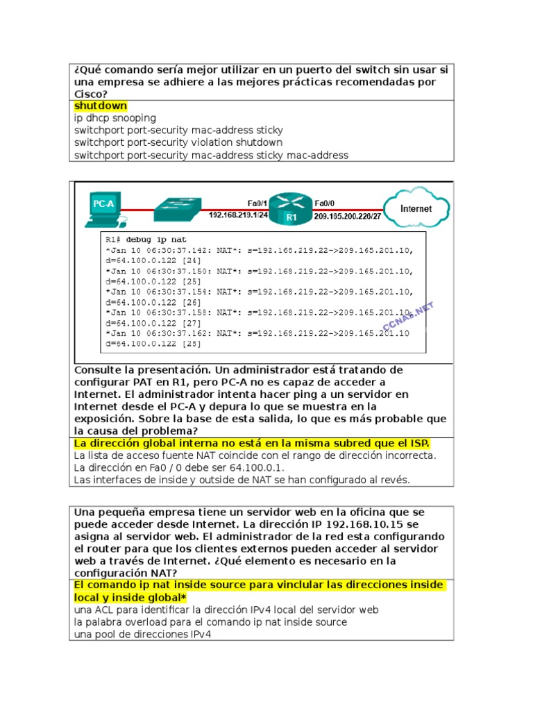 Examen Final CCNA2 | PDF | Enrutador (Computación) | Dirección IP