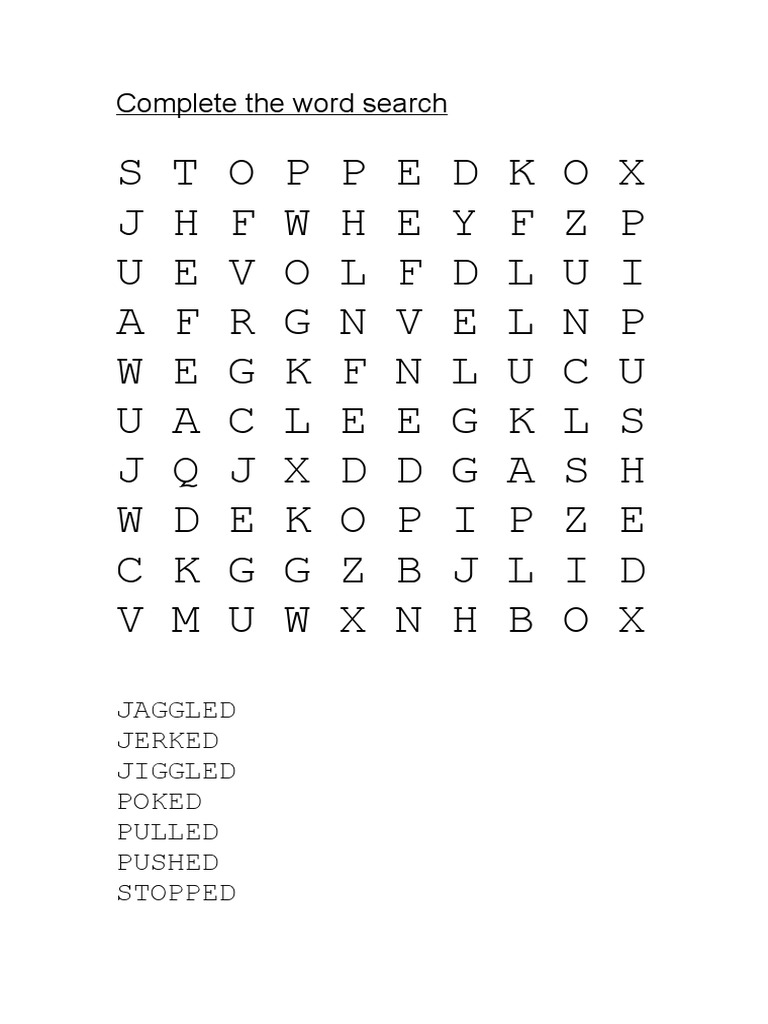 Complete The Word Search | PDF