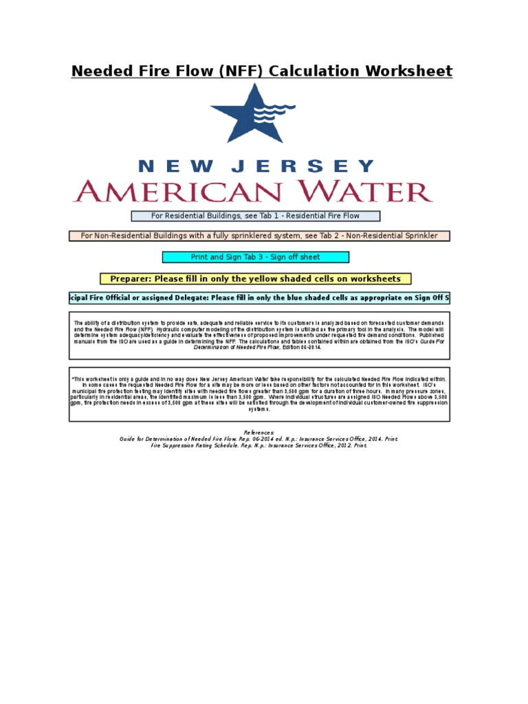 Fire Flow Calculator Wooksheet | PDF | Fire Sprinkler System | Business