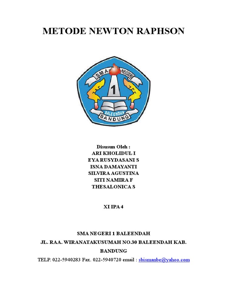 Metode Newton Raphson (Contoh Kasus) | PDF