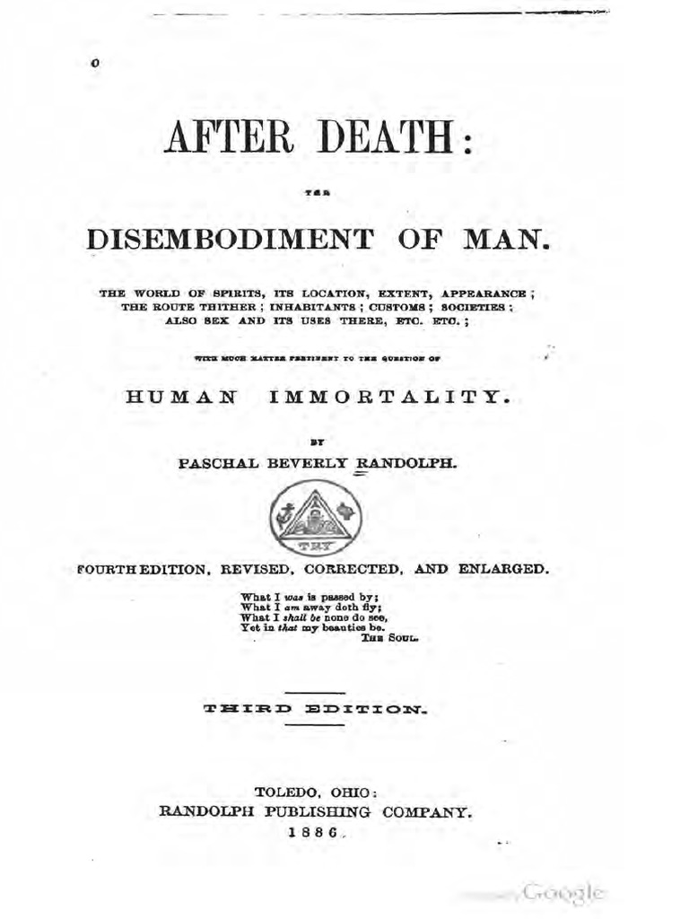 1886 Randolph After Death 3ed | PDF | Jesus | Soul