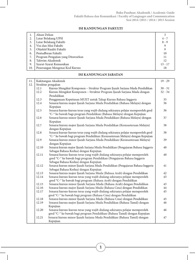Buku Panduan FBK UPSI | PDF
