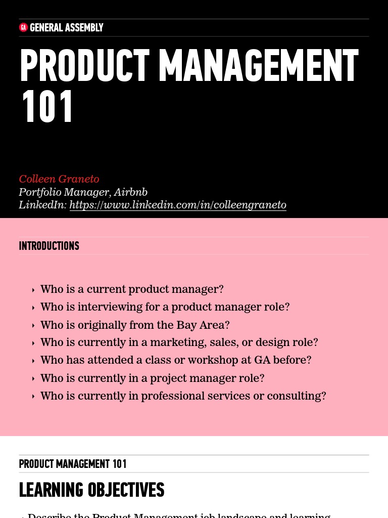 Product Management 101 Deck - CG | PDF | Hypothesis | Taxicab