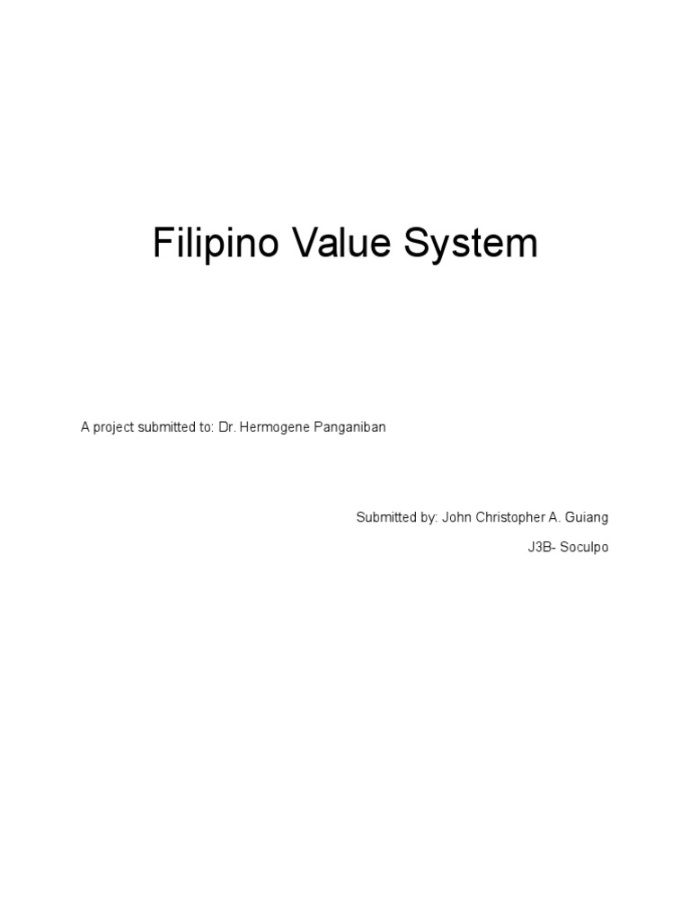 Filipino Value System | PDF | Value (Ethics) | Philippines