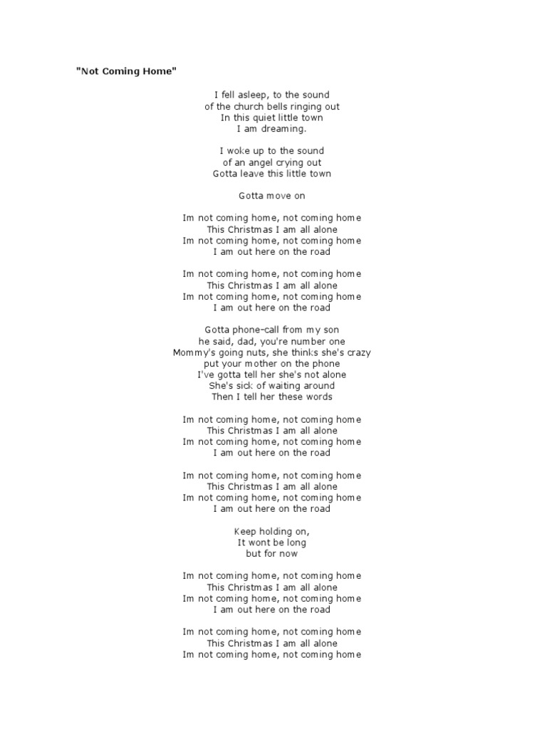 "Not Coming Home | PDF