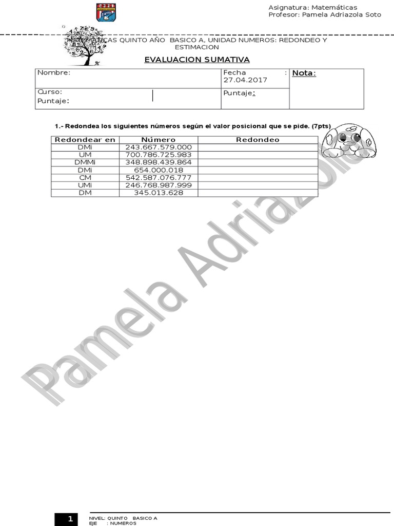 Redondeo y Estimacion | Descargar gratis PDF | Enseñanza de matemática