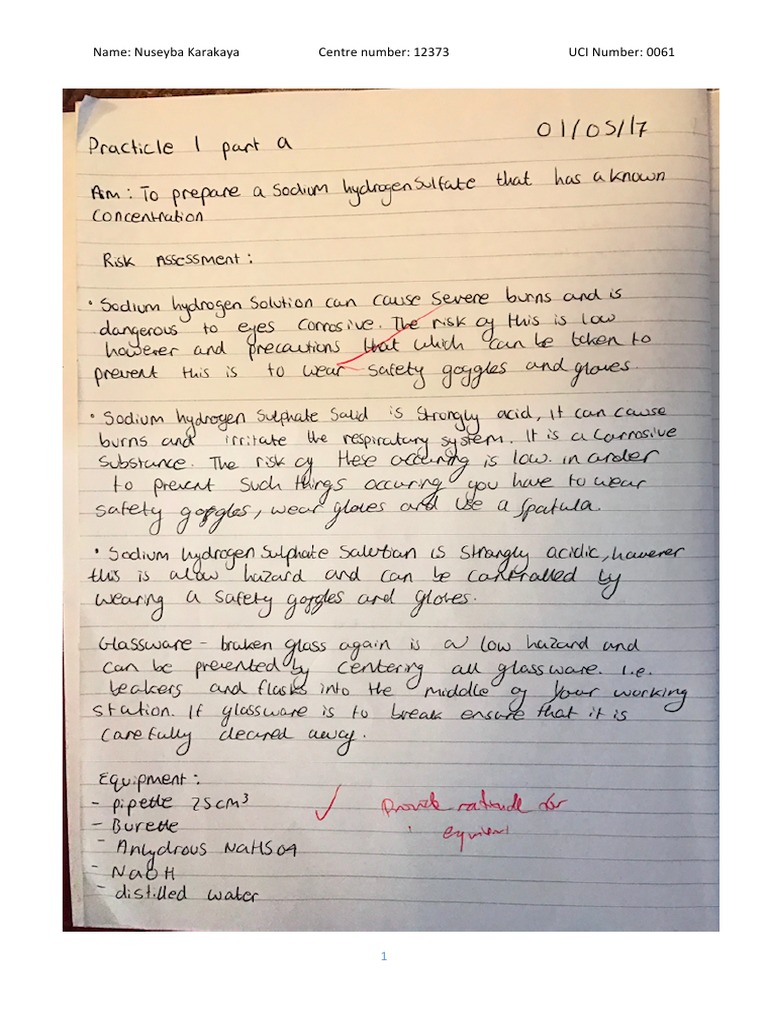 Chemistry A Level Practical | PDF