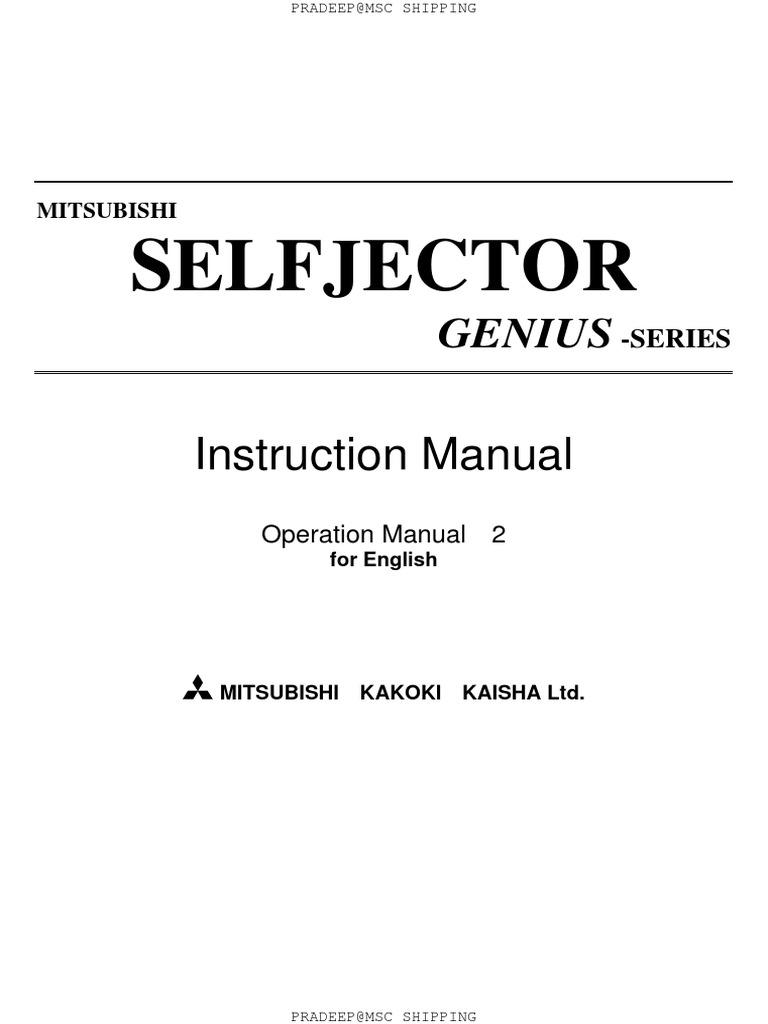 Mitsubishi Selfjector (Manual-2) | PDF | Valve | Flow Measurement