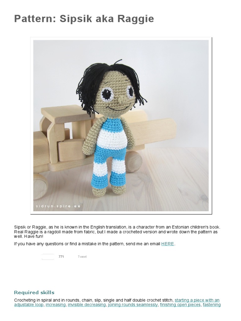 Crocheted Ragdoll Pattern | Crochet | Yarn