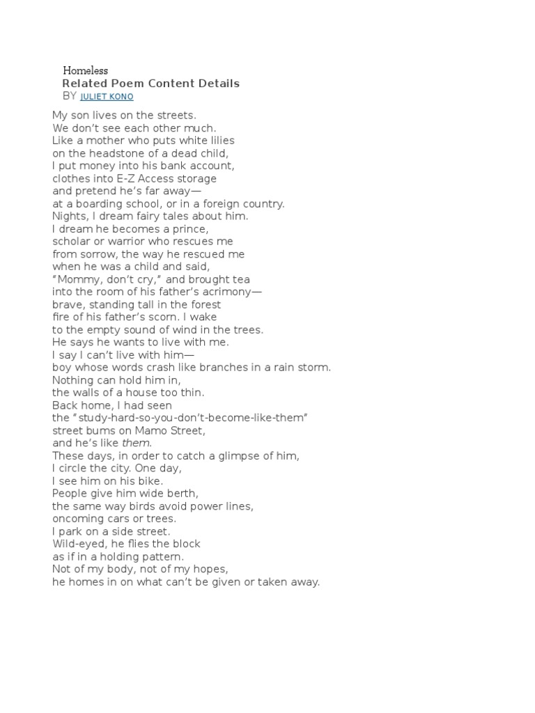 Homeless | PDF | Poetry