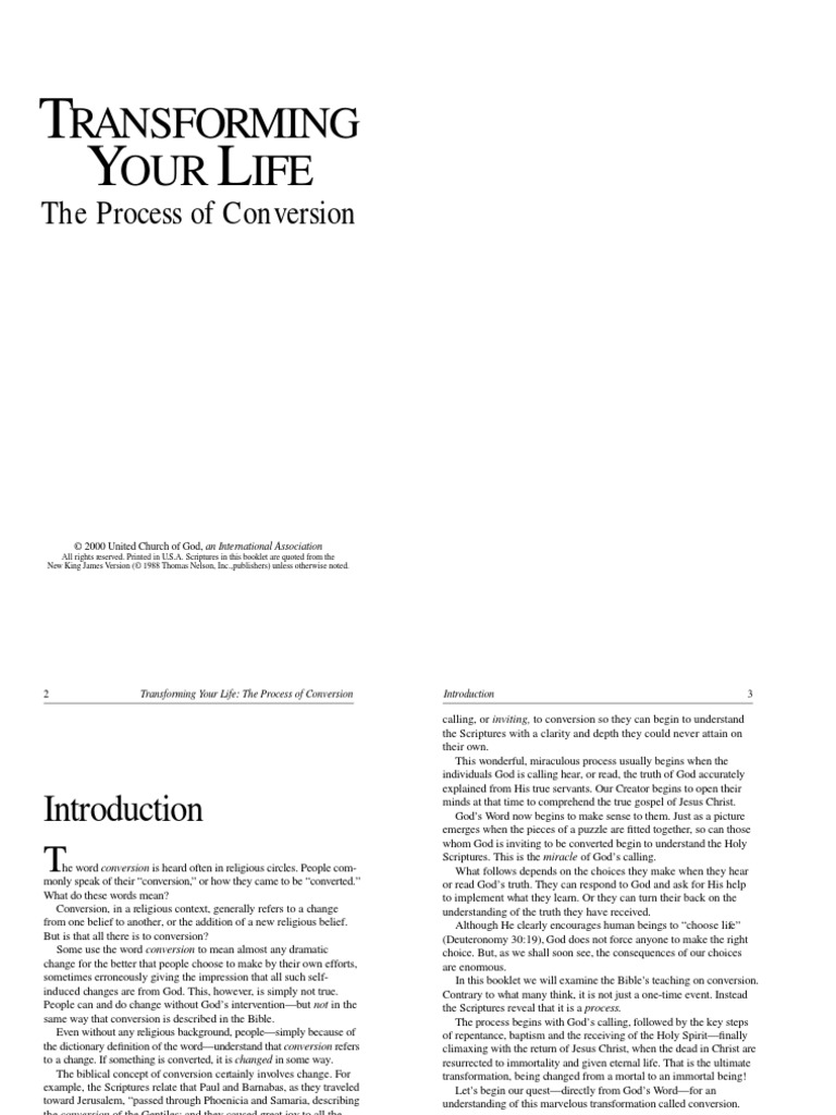 Transforming Your Life: The Process of Conversion | PDF | Repentance ...