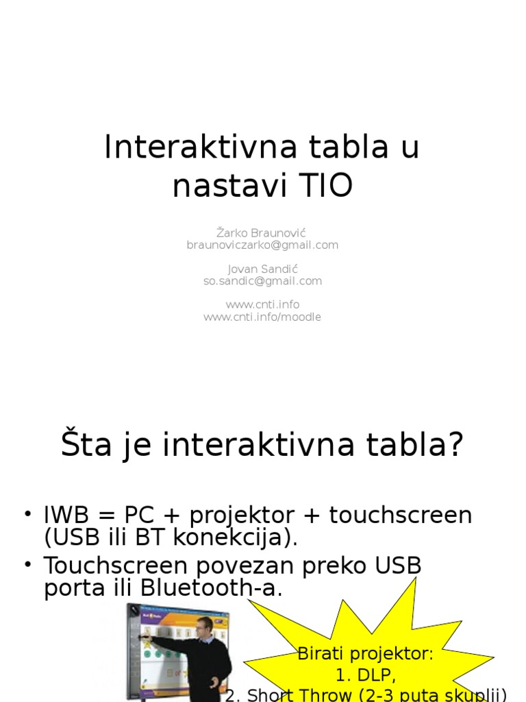Interaktivna Tabla U Nastavi TIO | PDF