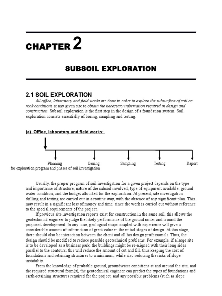 Subsoil Exploration Techniques and Phases | PDF | Drilling Rig ...
